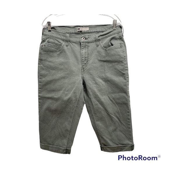 Levi's | Shorts | Levis Olive Green Denim Bermuda Capris | Poshmark